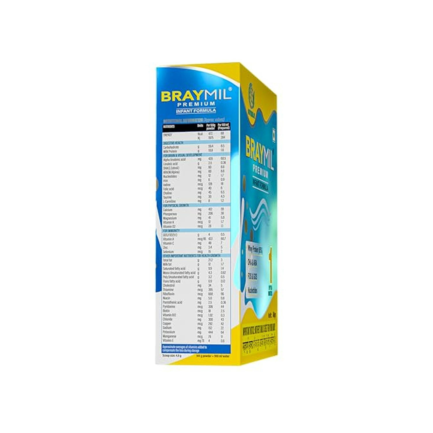 Braymil Premium Infant Formula Stage1 for Babies upto 6 Months (400g ...
