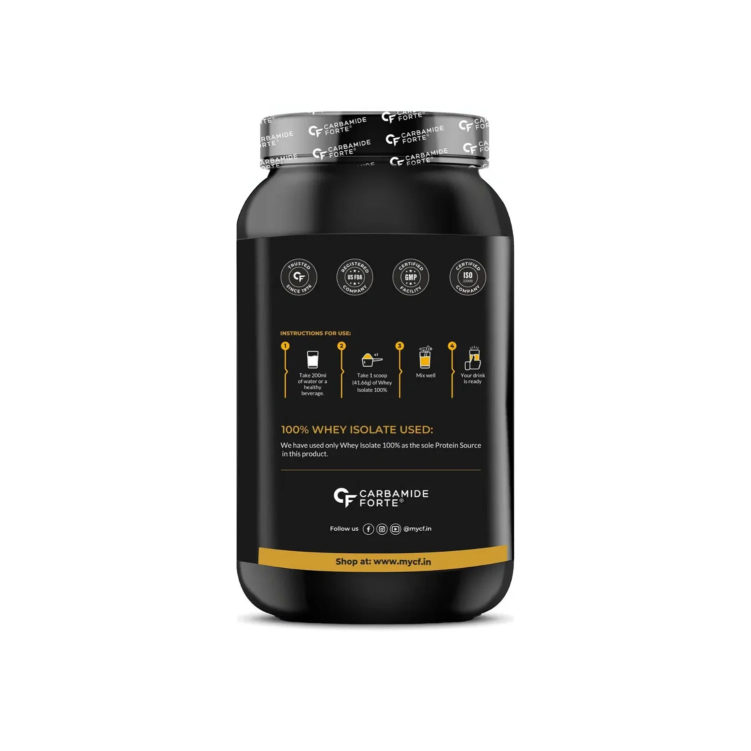 Carbamide Forte Whey Isolate Protein Powder Alphonso Mango Flavour (1Kg ...