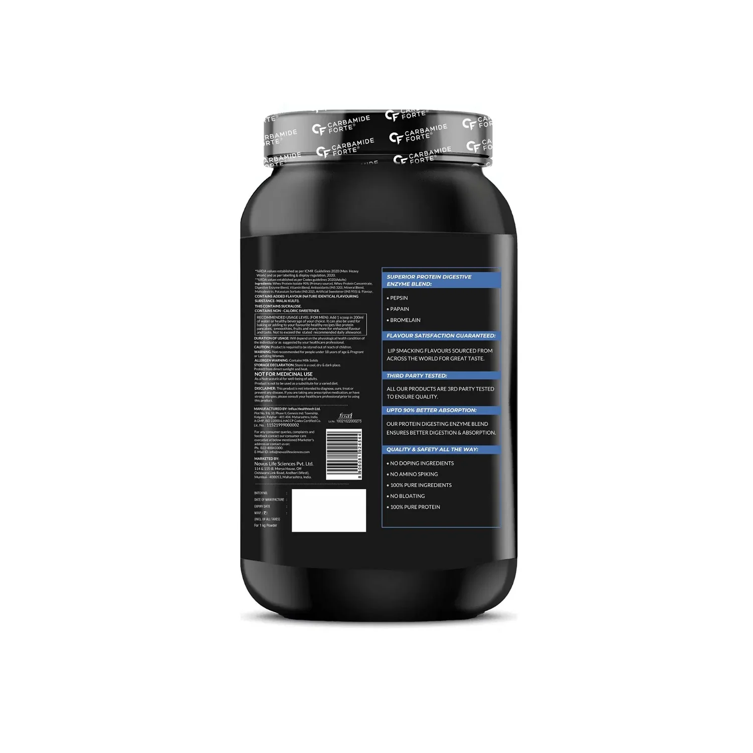 Carbamide Forte Whey Isolate Matrix Protein Powder Malai Kulfi Flavour ...