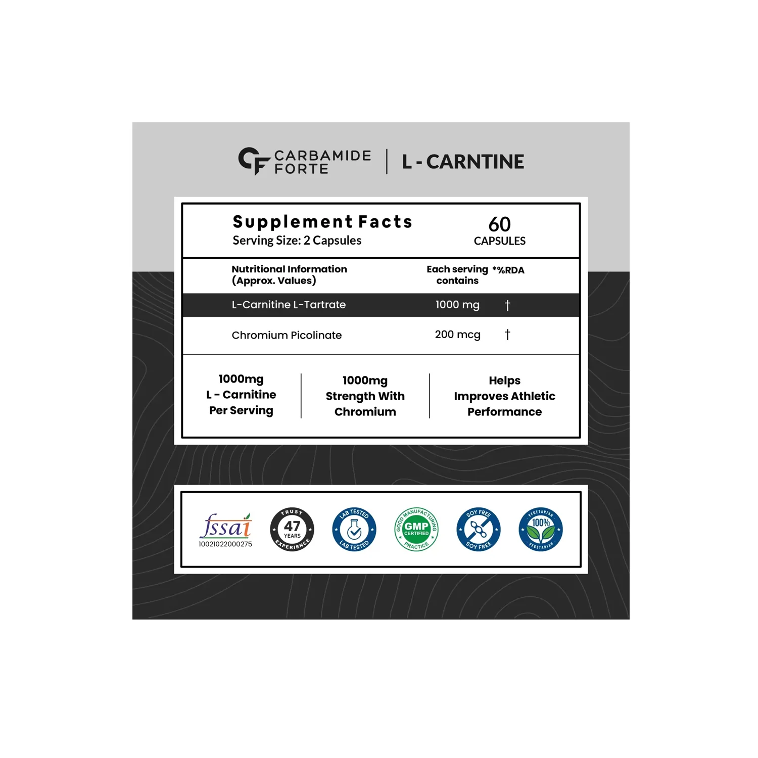 Carbamide Forte L- Carnitine L- Tartrate 1000mg Capsules For Fat ...