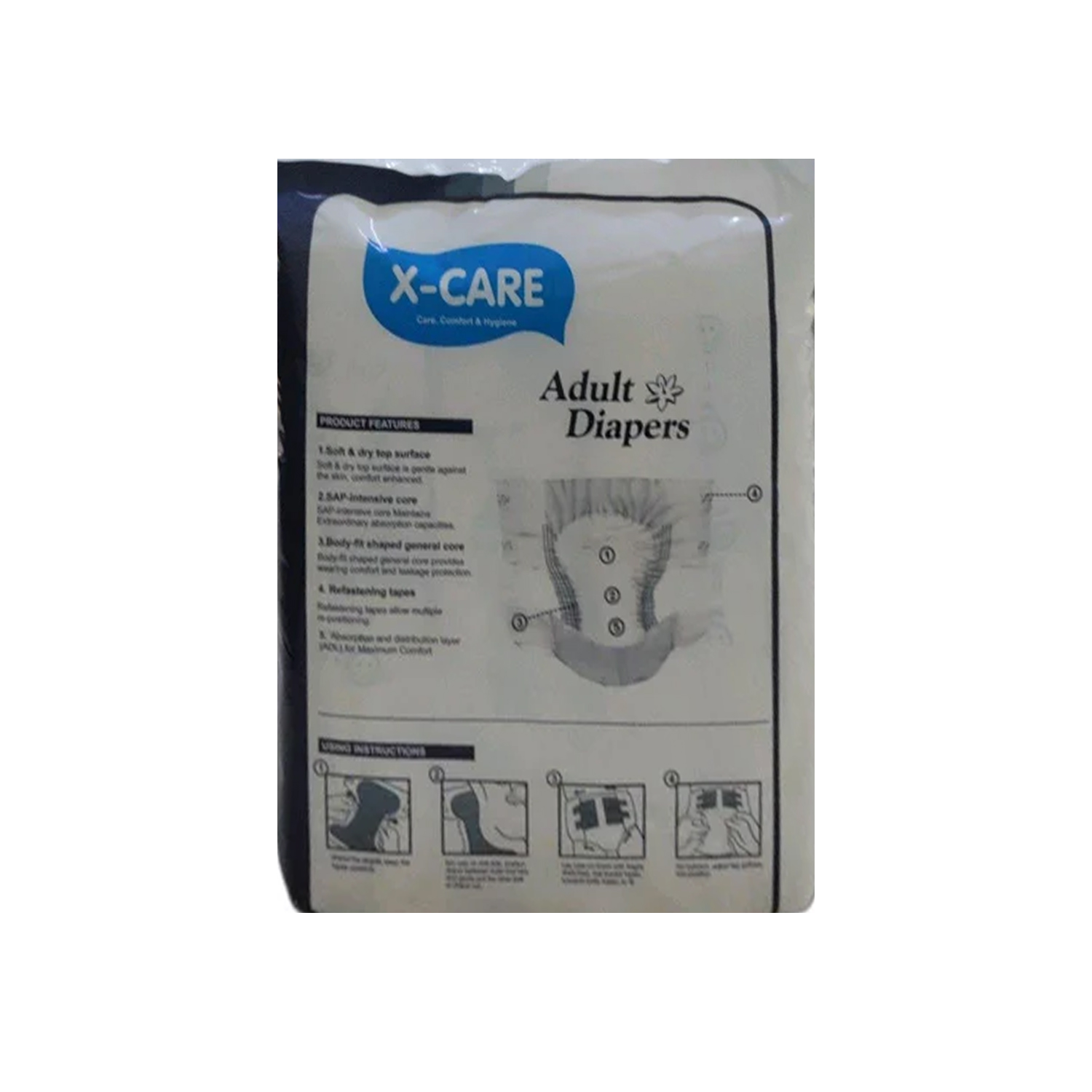 X-care Adult Diaper Large 10 Pieces - Cureka