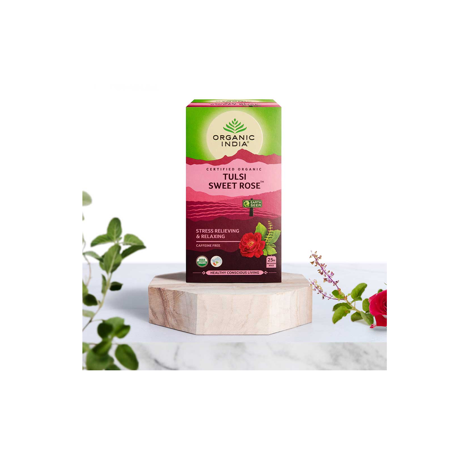 Organic India Tulsi Sweet Rose (25 Tea Bags) - Cureka - Online Health ...