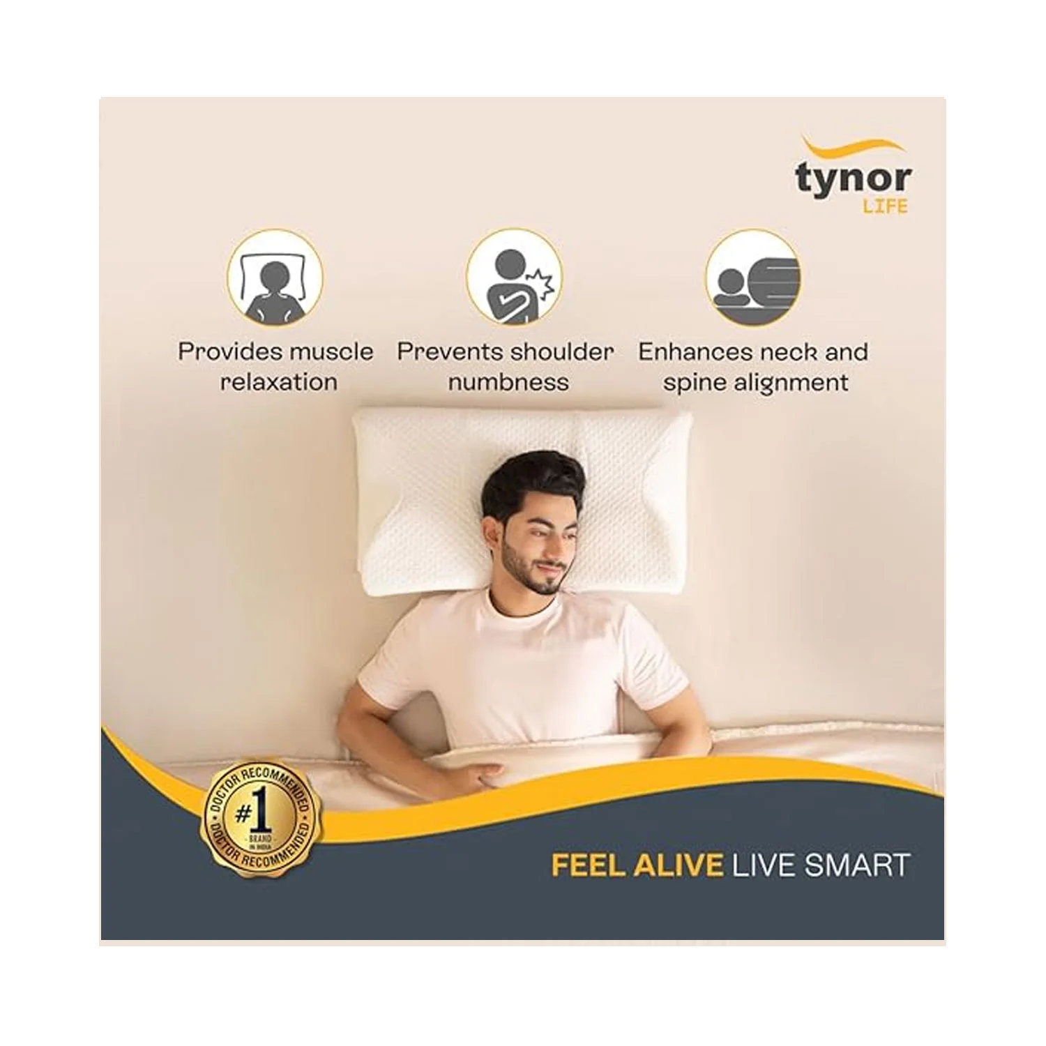 Tynor Elite Anatomic Neck Pillow with Memory Foam - Cureka - Online ...