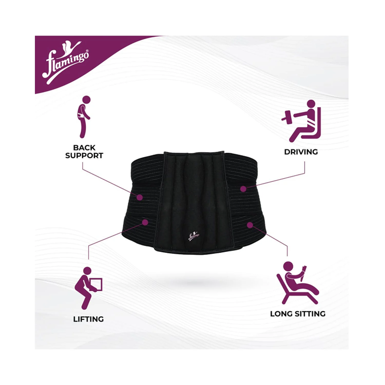 Flamingo Lumbar Sacro Compression Comfort Belt OC2517 - XXL - Cureka ...