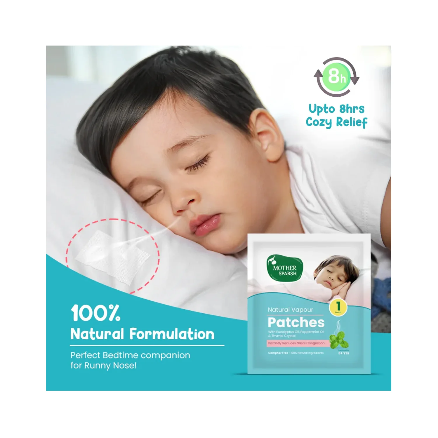 Mother Sparsh Natural Vapour Patches for Babies from 3+ Years (5 ...