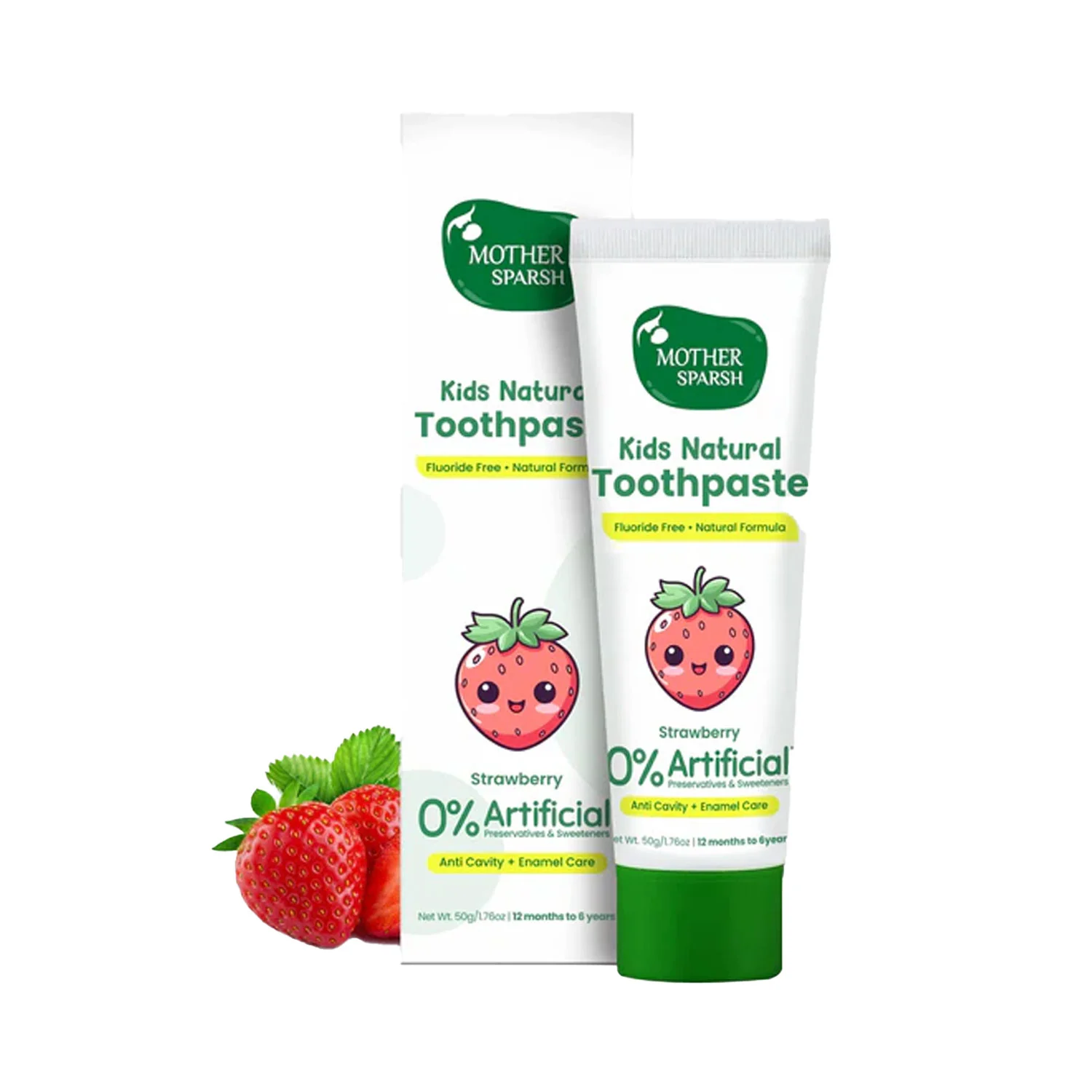 Mother Sparsh Kids Natural Toothpaste Strawberry 50g - Cureka