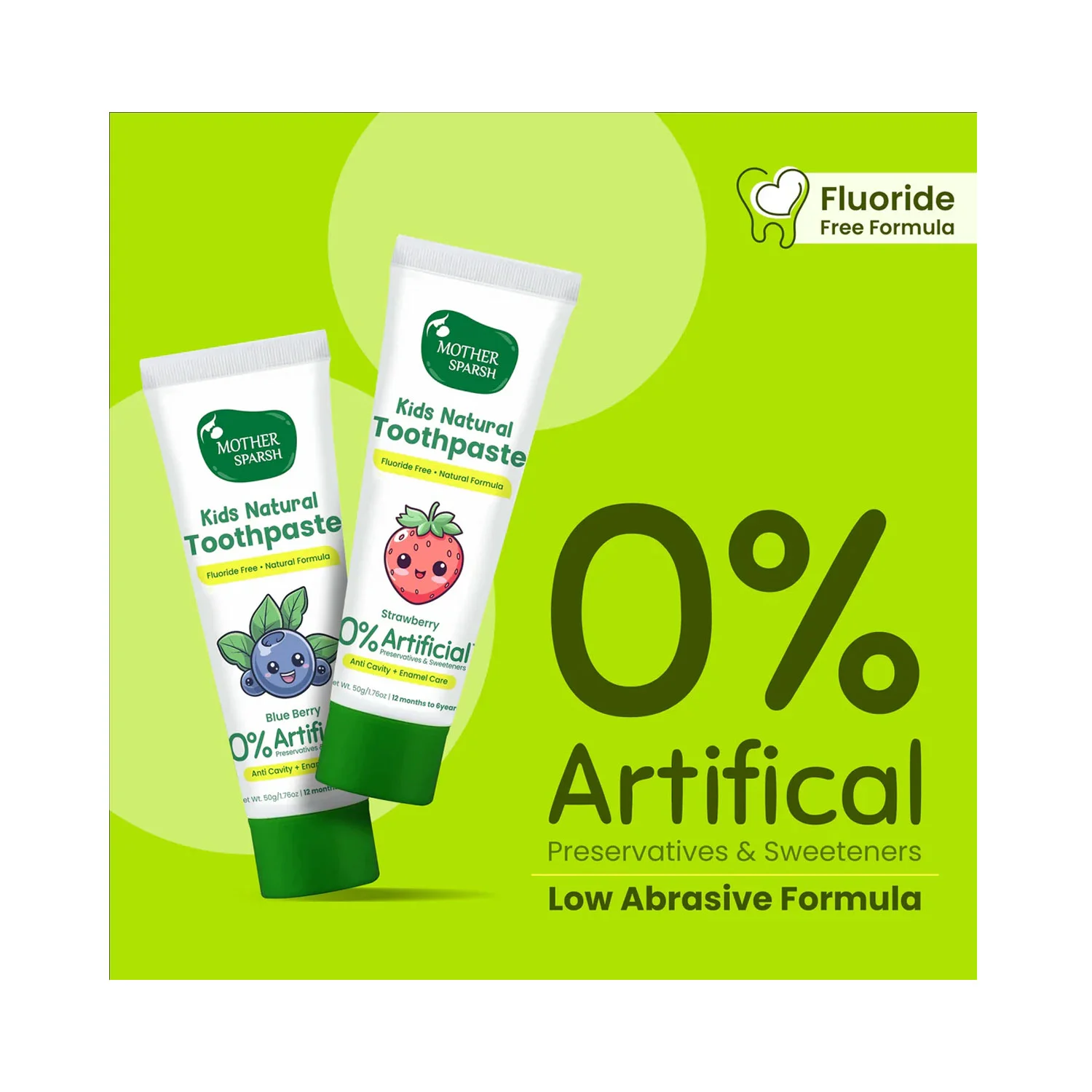 Mother Sparsh Kids Natural Toothpaste Strawberry 50g - Cureka
