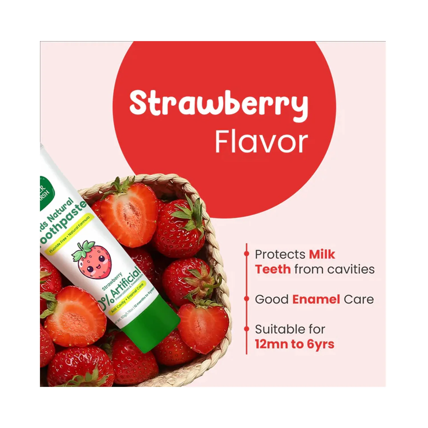 Mother Sparsh Kids Natural Toothpaste Strawberry 50g - Cureka