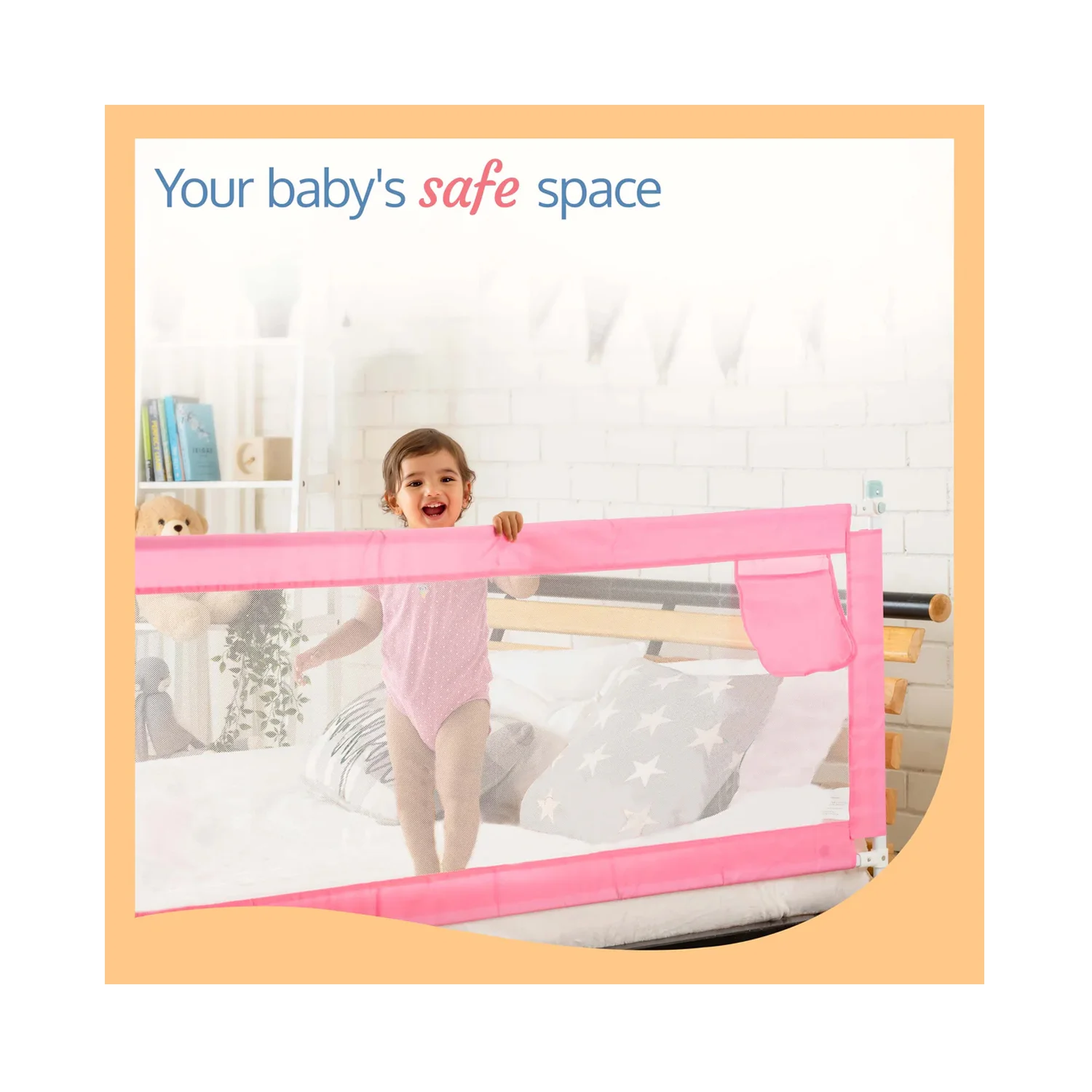Buy LuvLap Comfy Baby Bed Rails Pink without Print - Cureka