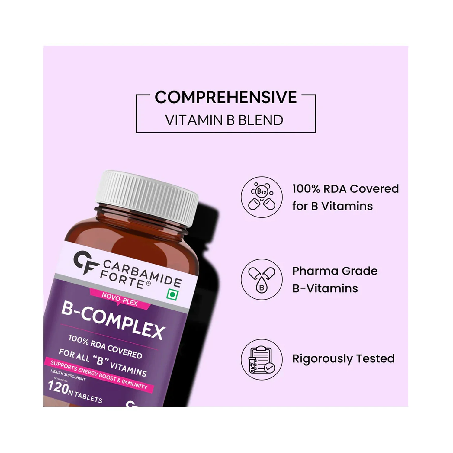 Carbamide Forte B Complex Tablets for Energy and Immunity (120 Tablets ...