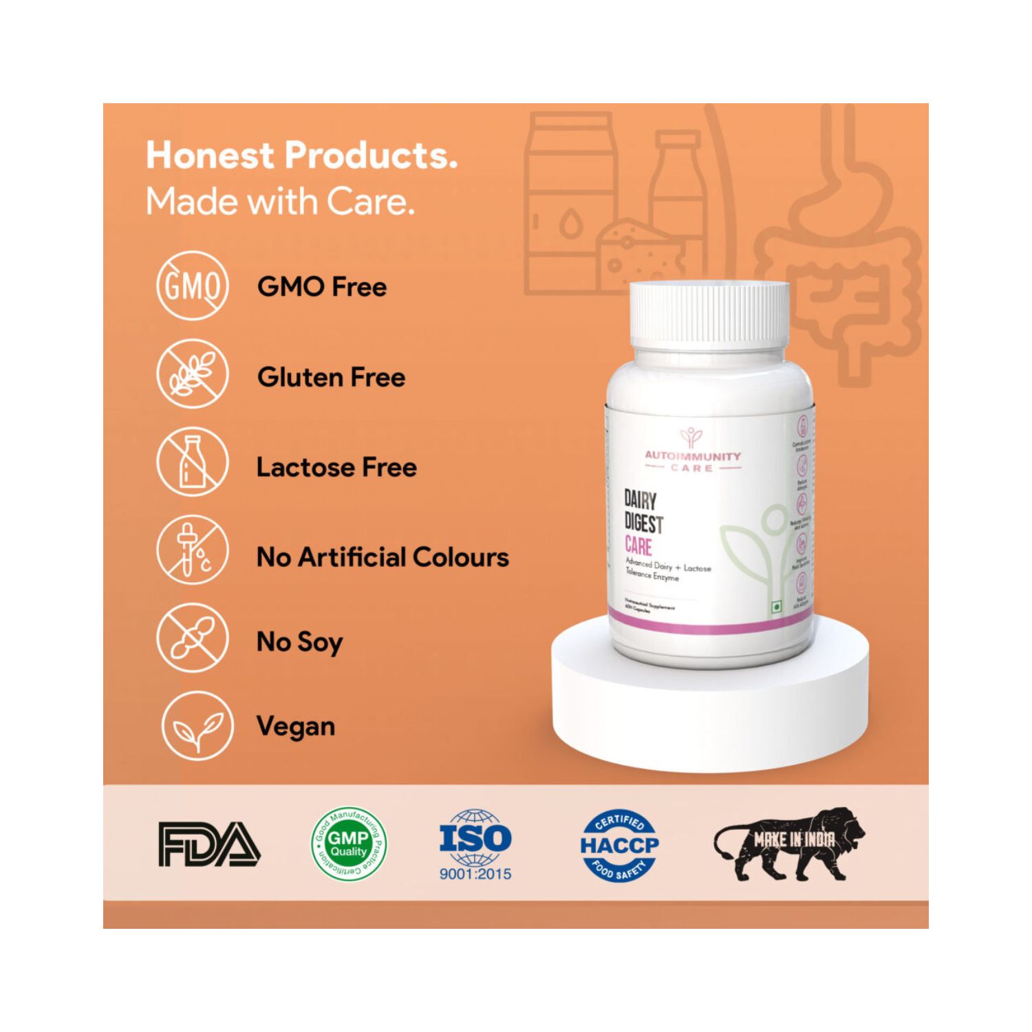 Autoimmunity Care Dairy Digestive Care - 60 Capsules - Cureka - Online ...