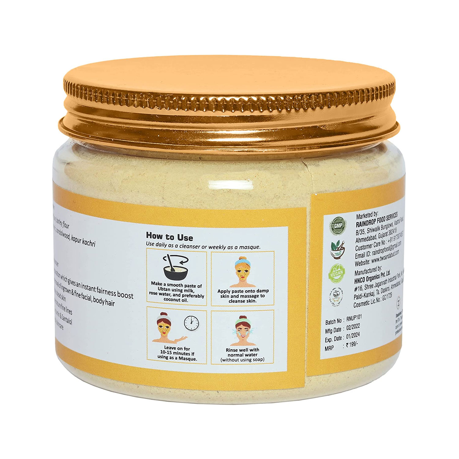 Two and A Bud 100% Natural Haldi Chandan Ubtan Powder 100gm - Cureka ...