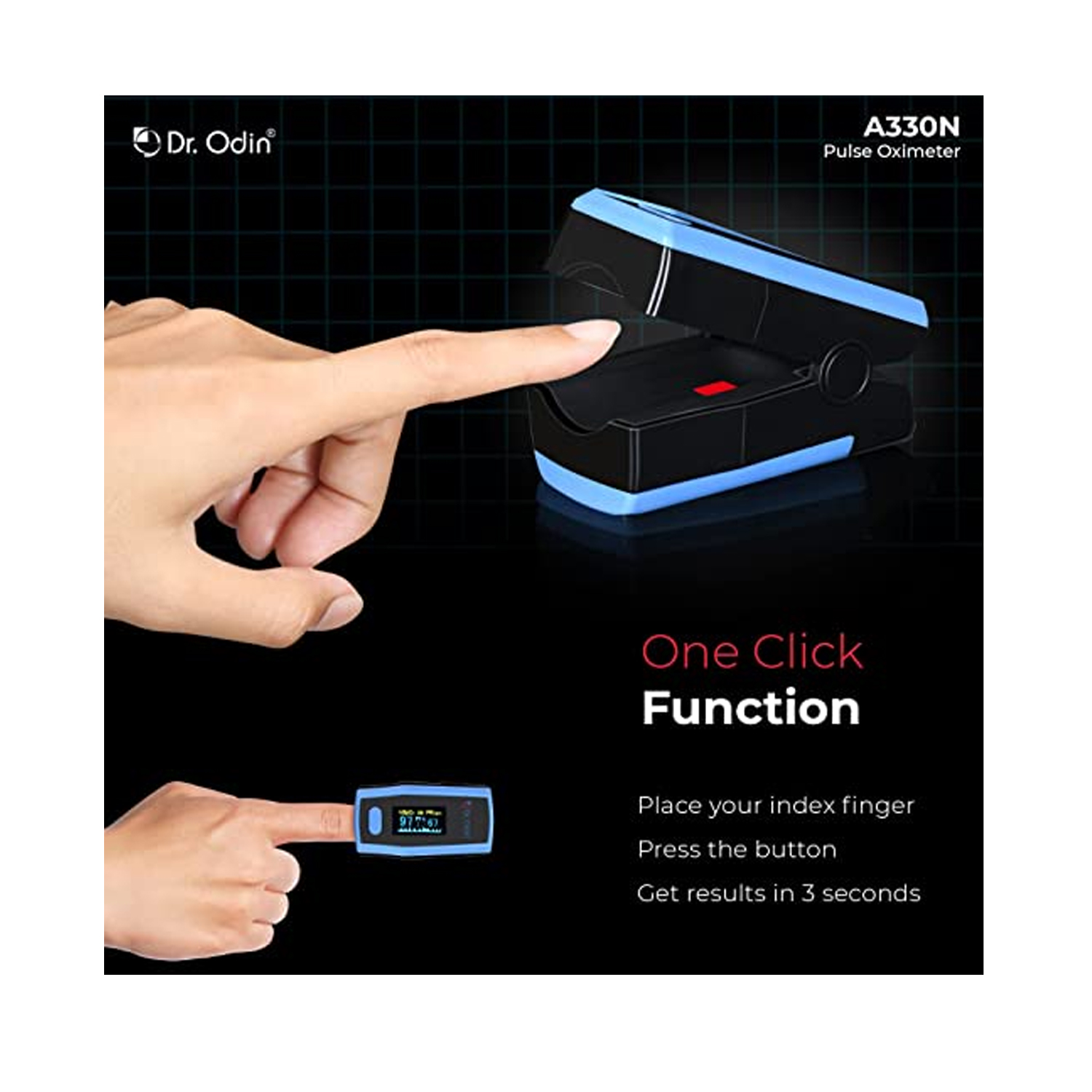 Dr.Odin Pulse Oximeter + PI(A-330N) - Cureka