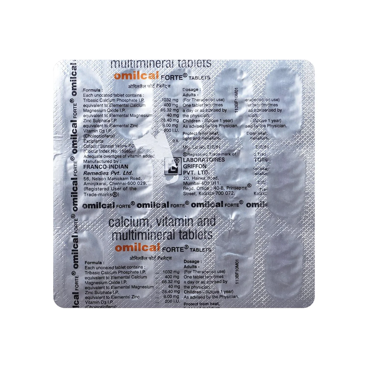 Buy Omilcal Forte Tablet 5 x 15 tablets - Cureka