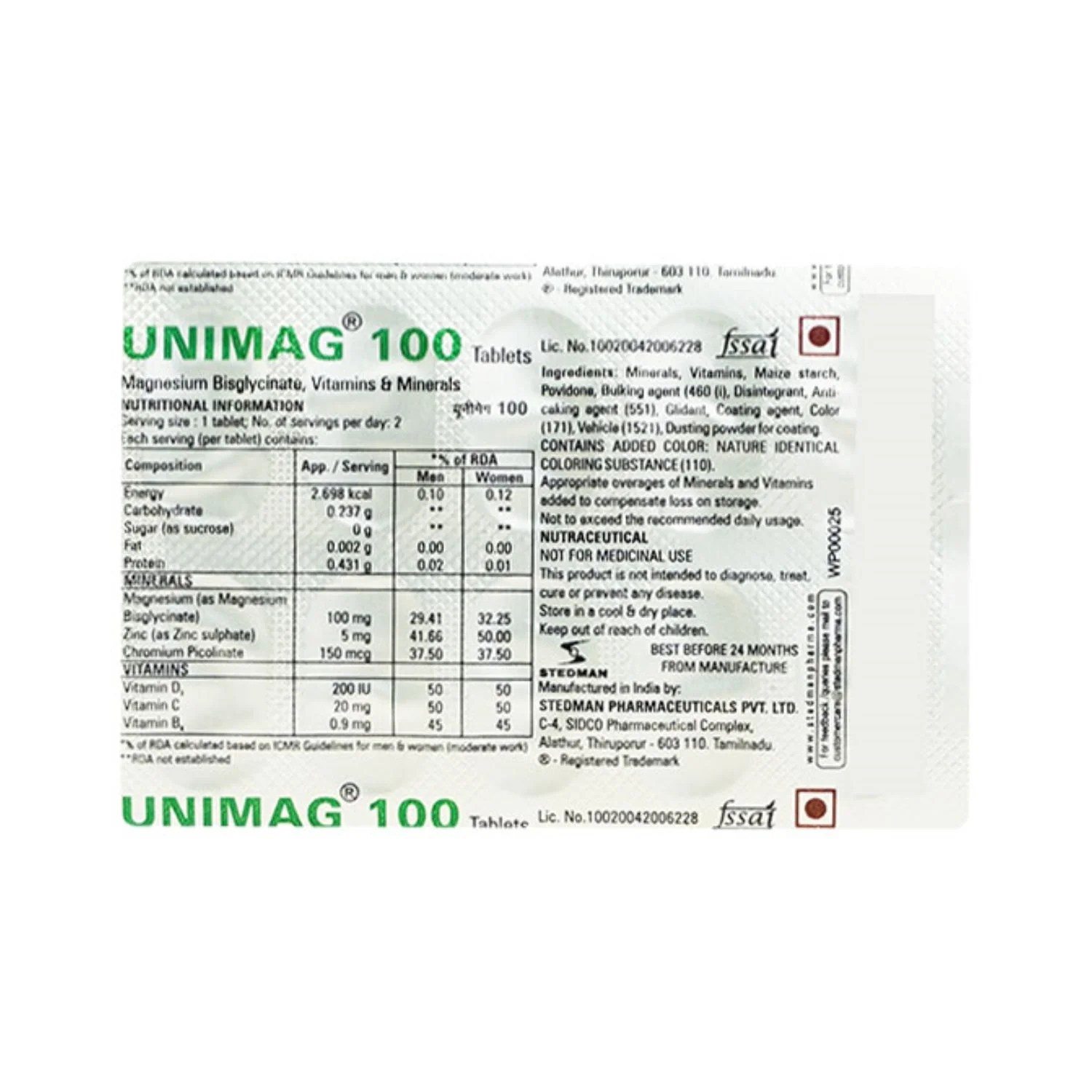 Buy Unimag 100 Tablets (10 Nos) - Cureka