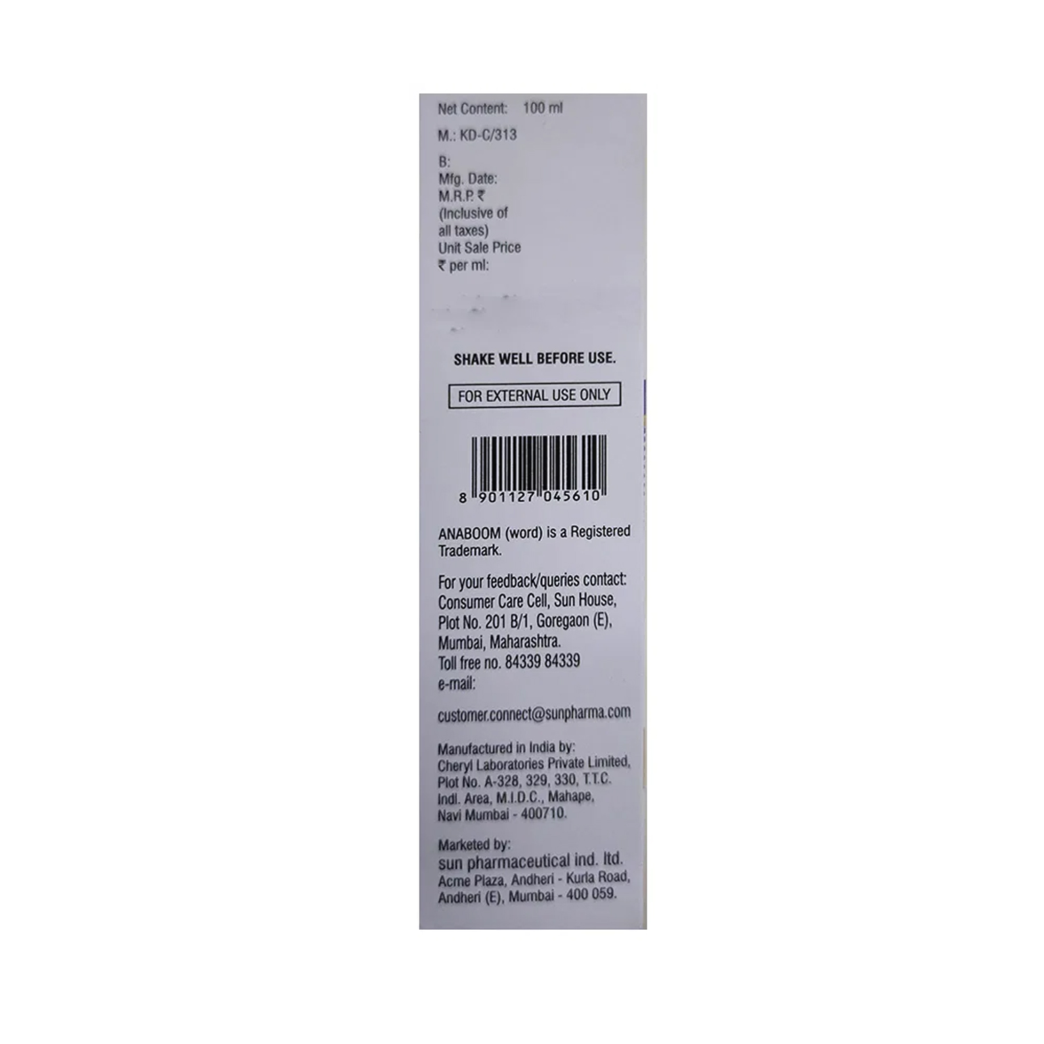 Anaboom Plus Anti Hair Fall Shampoo 100ml - Cureka - Online Health Care ...