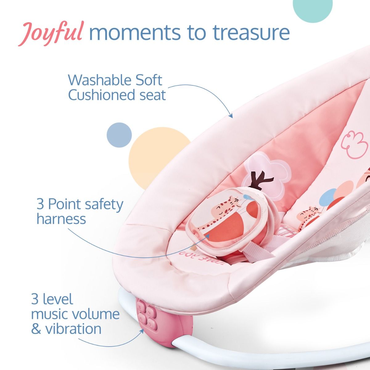 LuvLap Joy N Giggles Baby Rocker (Pink) - Cureka