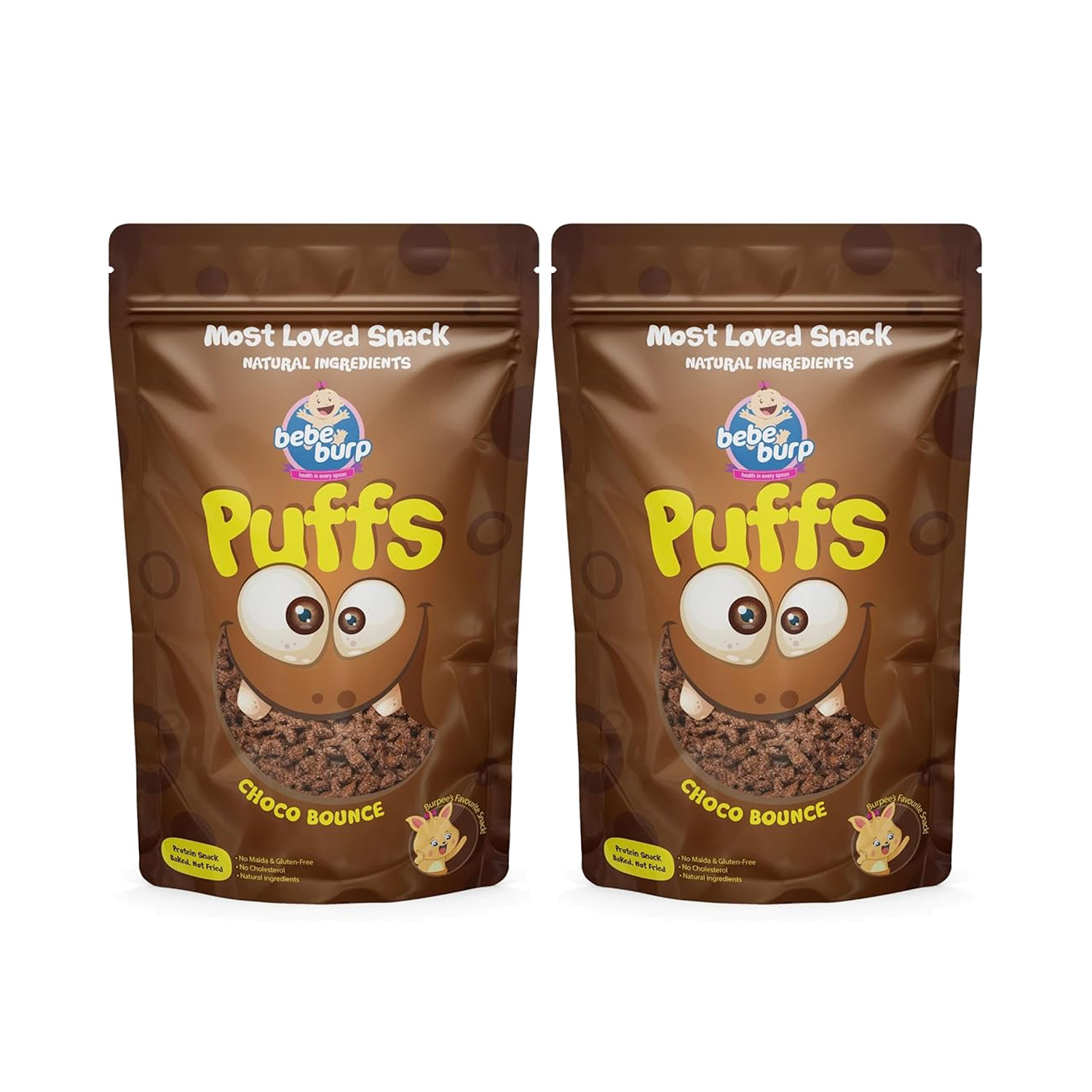 Bebe Burp Choco Bounce Puff for Babies from 12+ Months (Pack of 2 ...