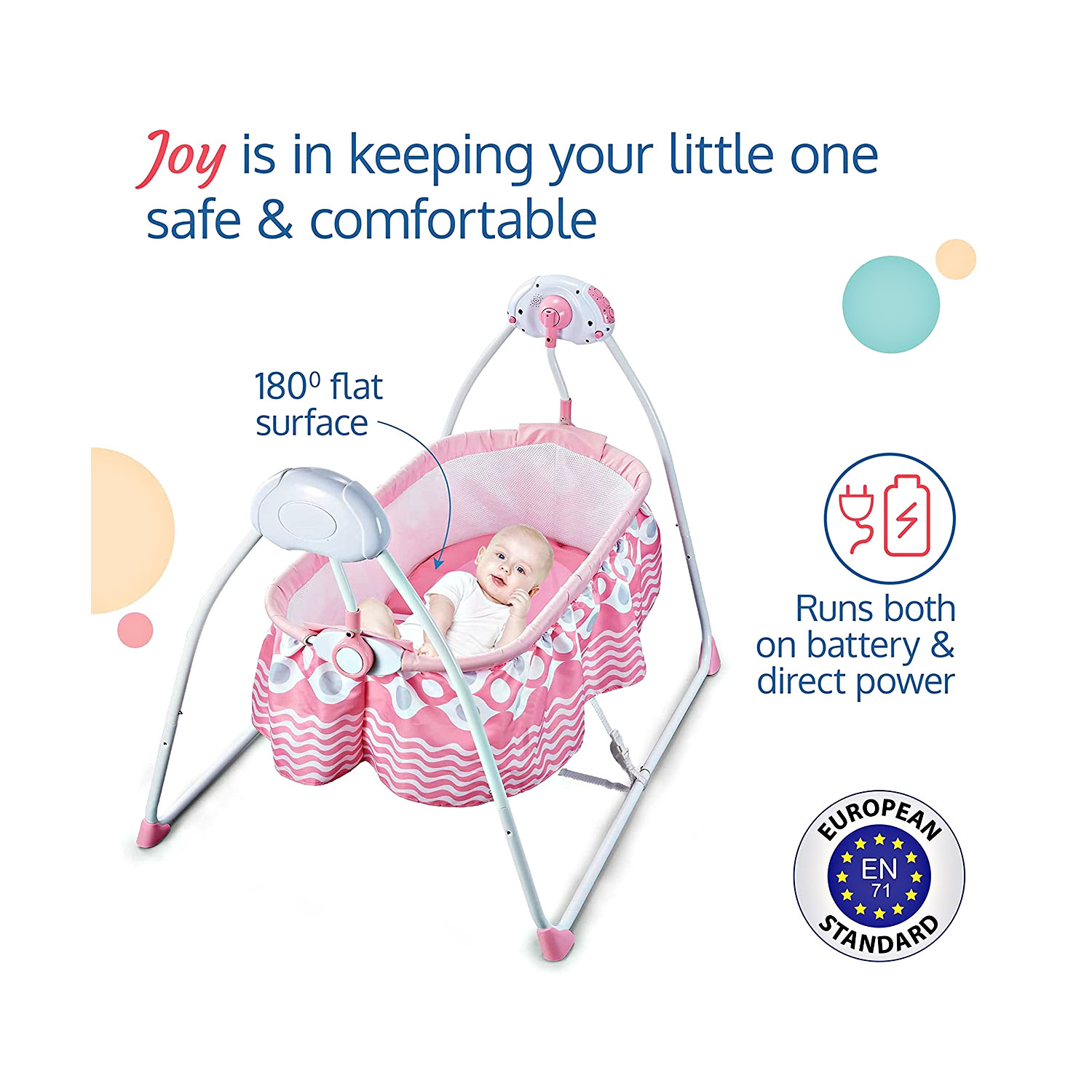 LuvLap Delight Electric Swing Bed Cradle (Pink) - Cureka