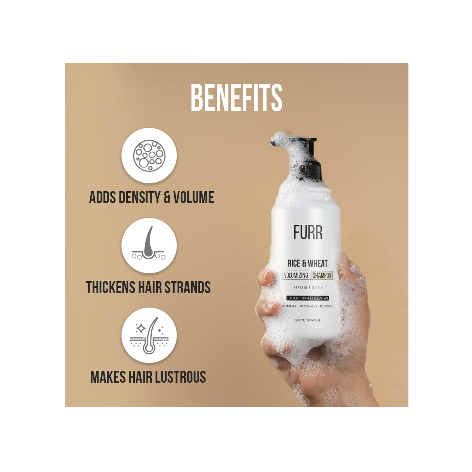Pee Safe Furr Rice and Wheat Volumizing Shampoo 300ml