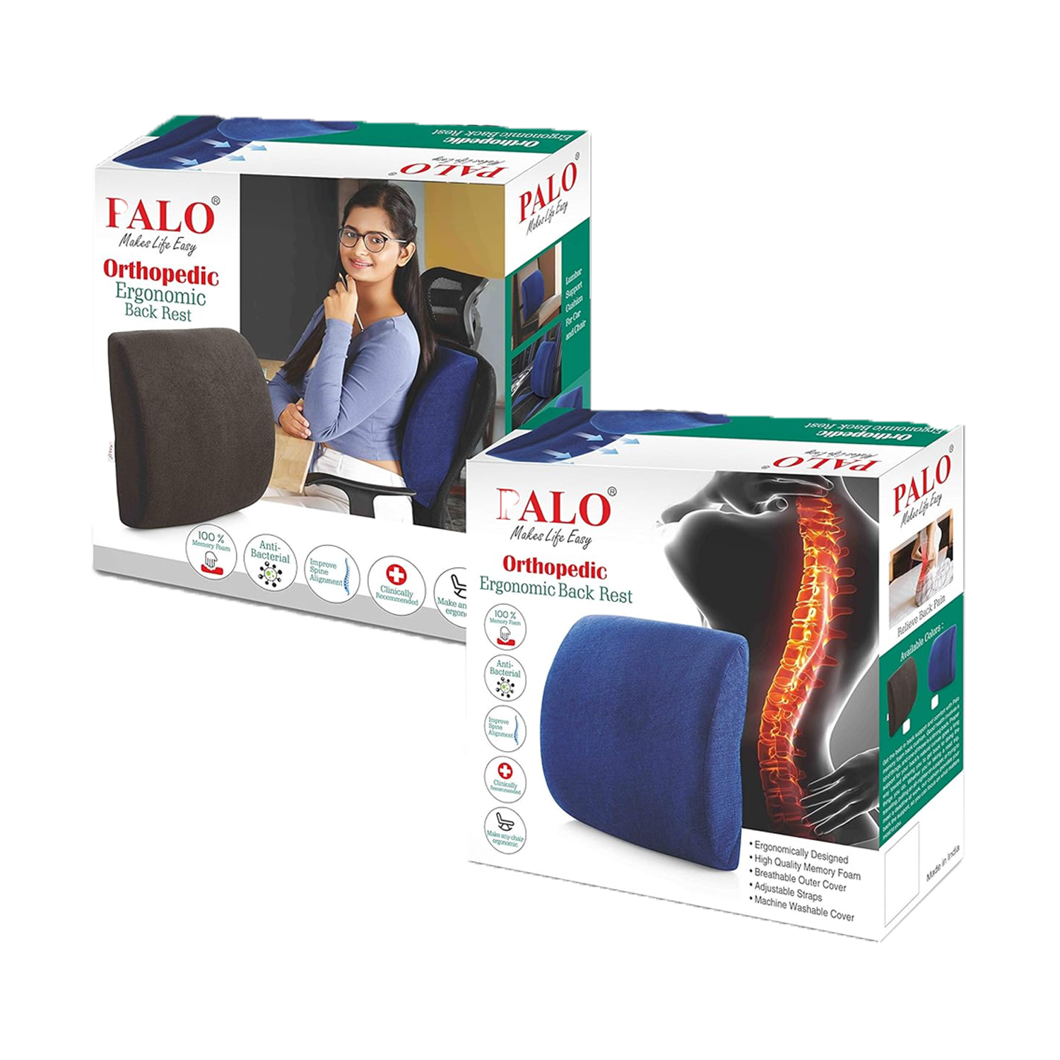 Palo Ergonomic Orthopedic Backrest with Memory Foam - Cureka