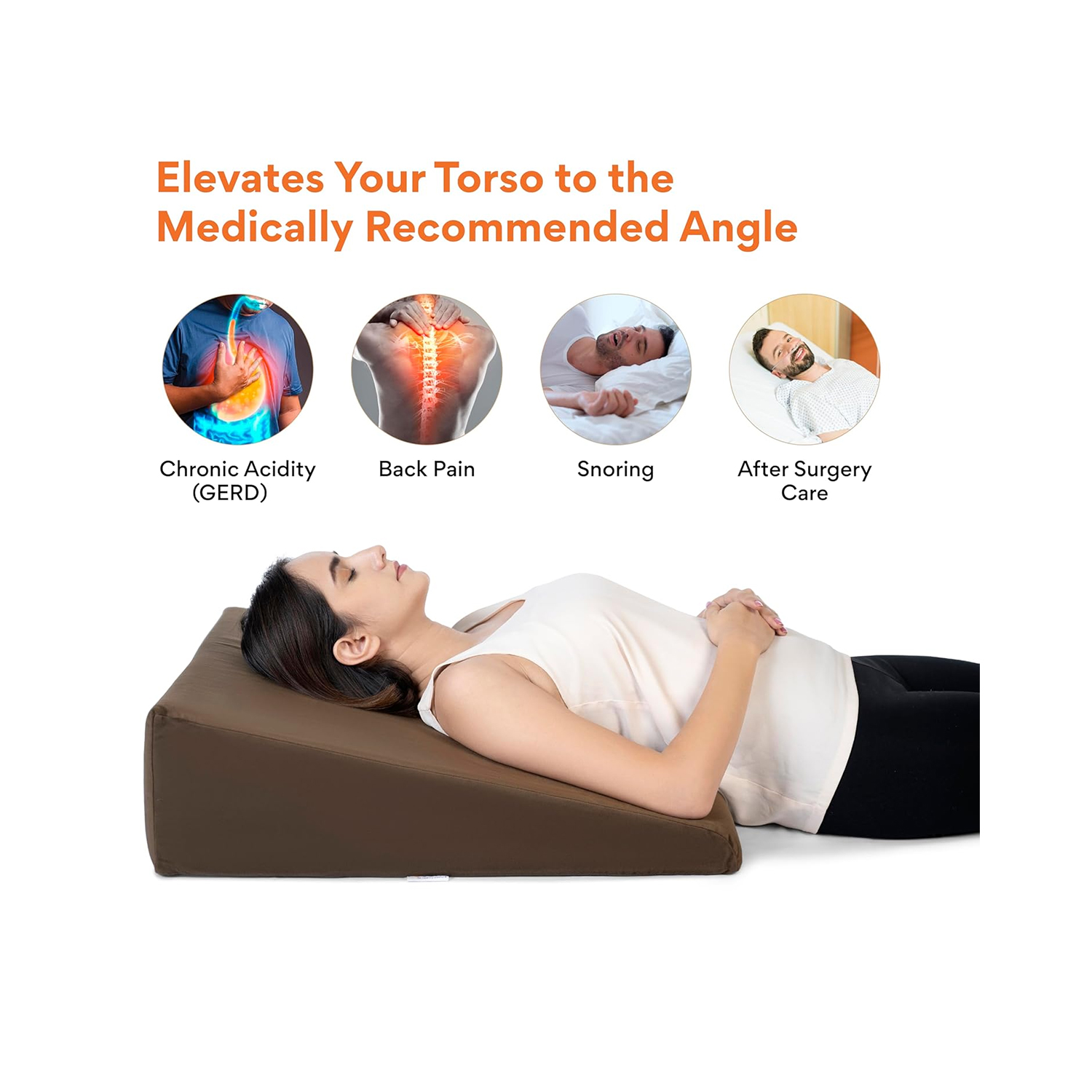 Fovera Adjustable Acid Reflux Bed Wedge Orthopedic Support (Velvet ...
