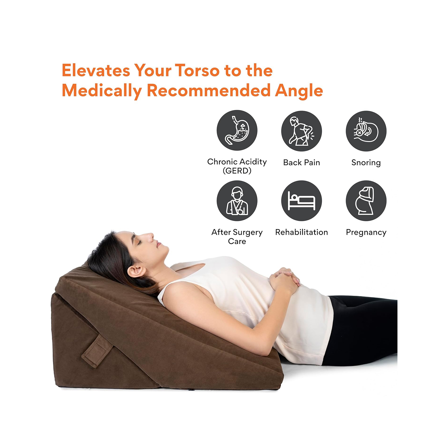 Fovera Adjustable Acid Reflux Bed Wedge Orthopedic Support (Velvet ...