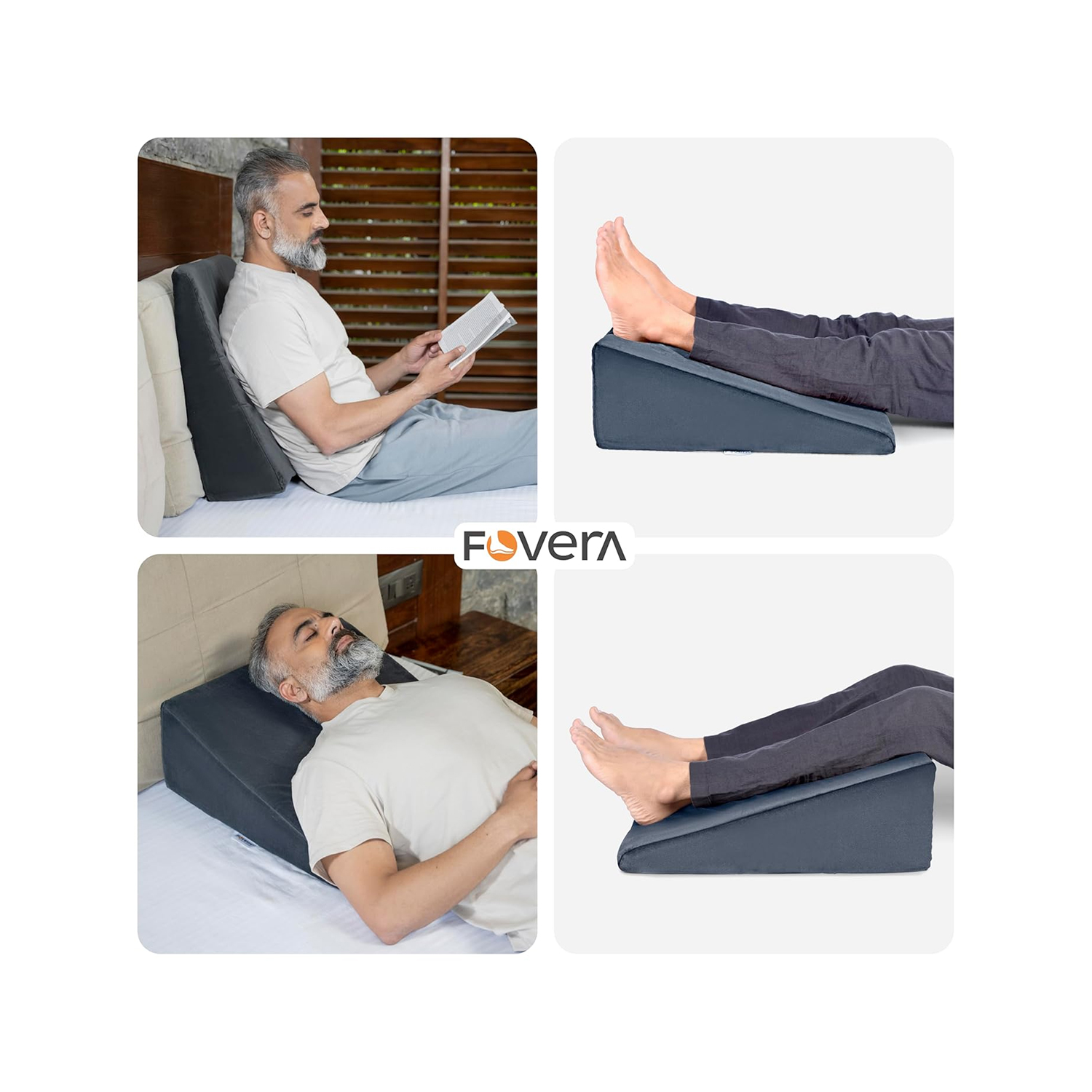 Fovera Adjustable Acid Reflux Bed Wedge Orthopedic Support (Velvet Dark ...