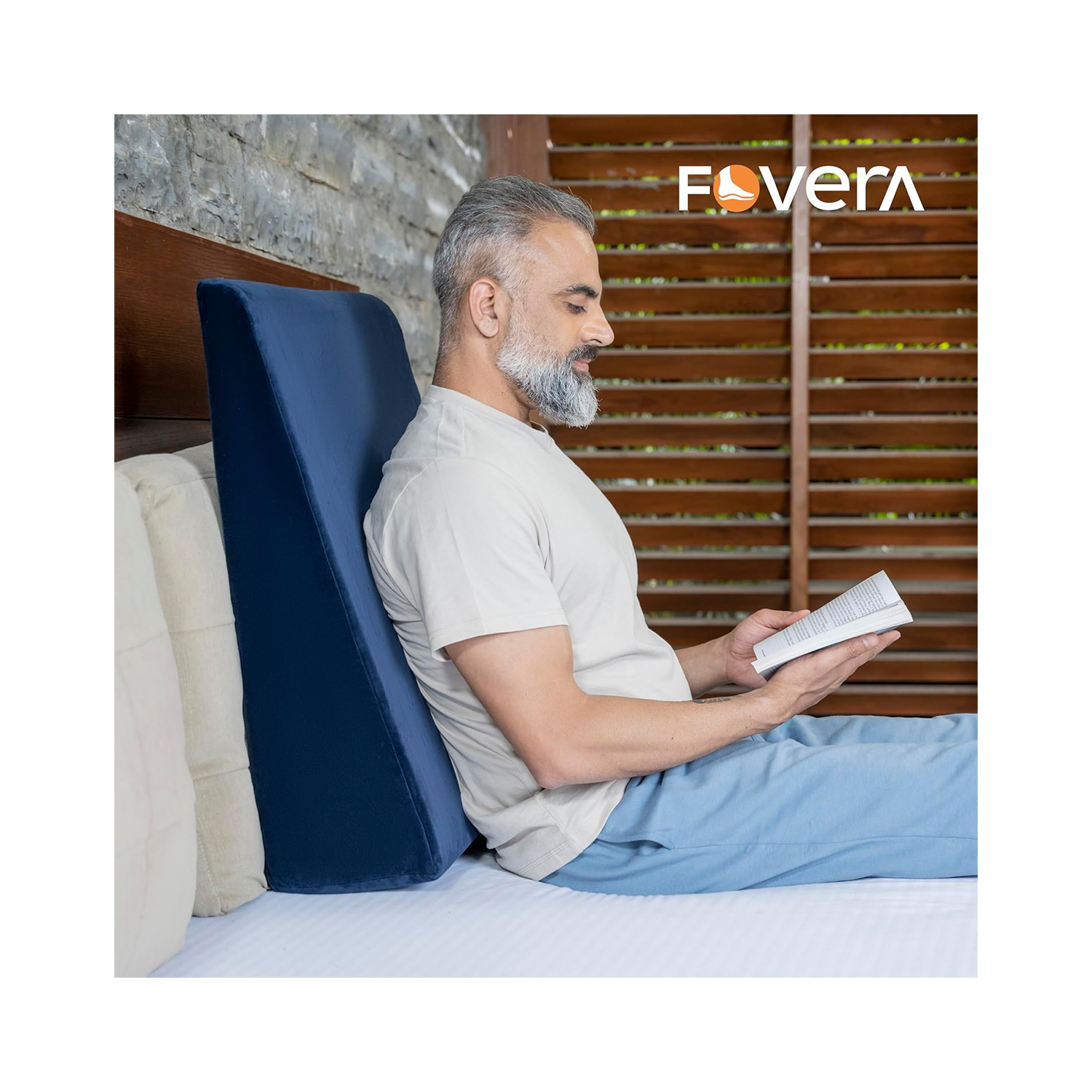 Fovera Adjustable Acid Reflux Bed Wedge Orthopedic Support (Velvet Navy ...