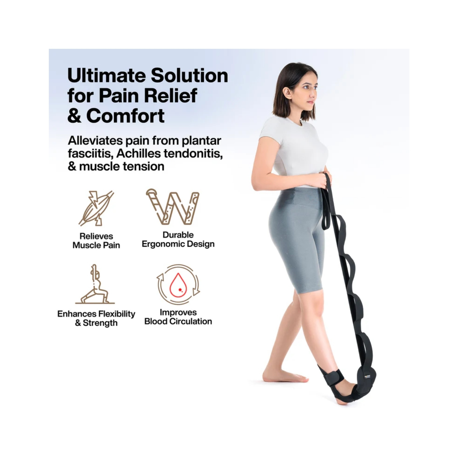 Fovera Foot and Calf Stretcher Belt for Plantar Fasciitis - Cureka ...