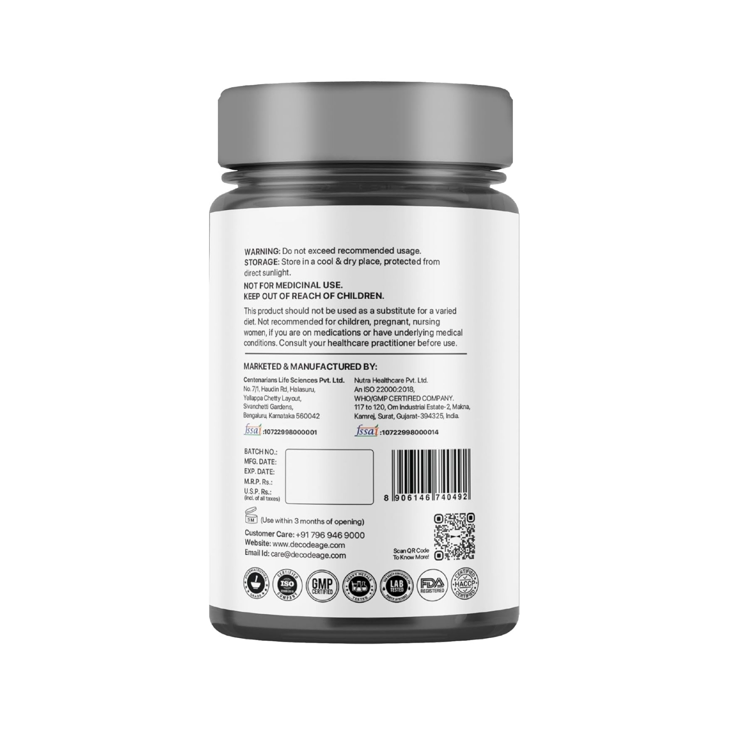 Decode Age DAKE Supplement -Vitamin D3, K2 (MK7), A & E Capsules (30 ...
