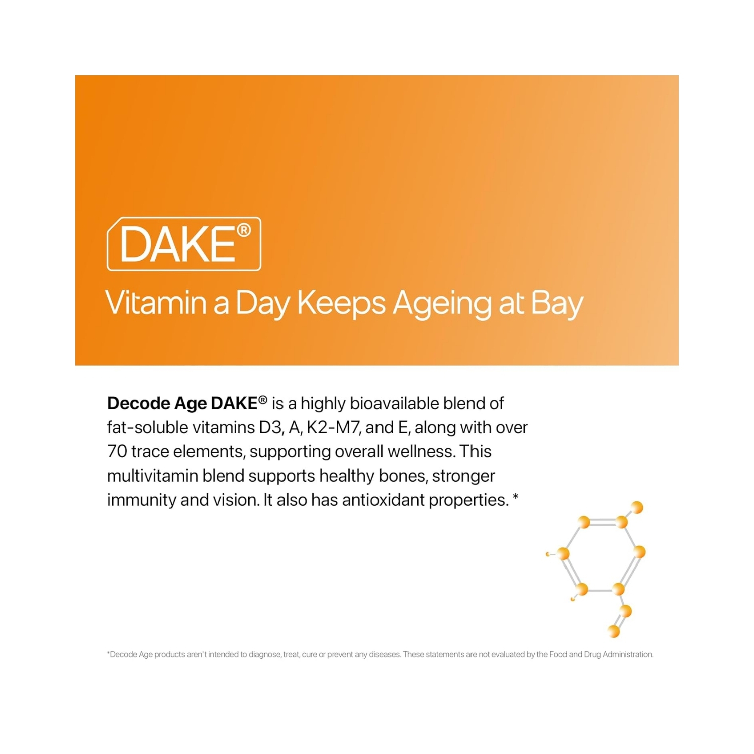 Decode Age DAKE Supplement -Vitamin D3, K2 (MK7), A & E Capsules (30 ...
