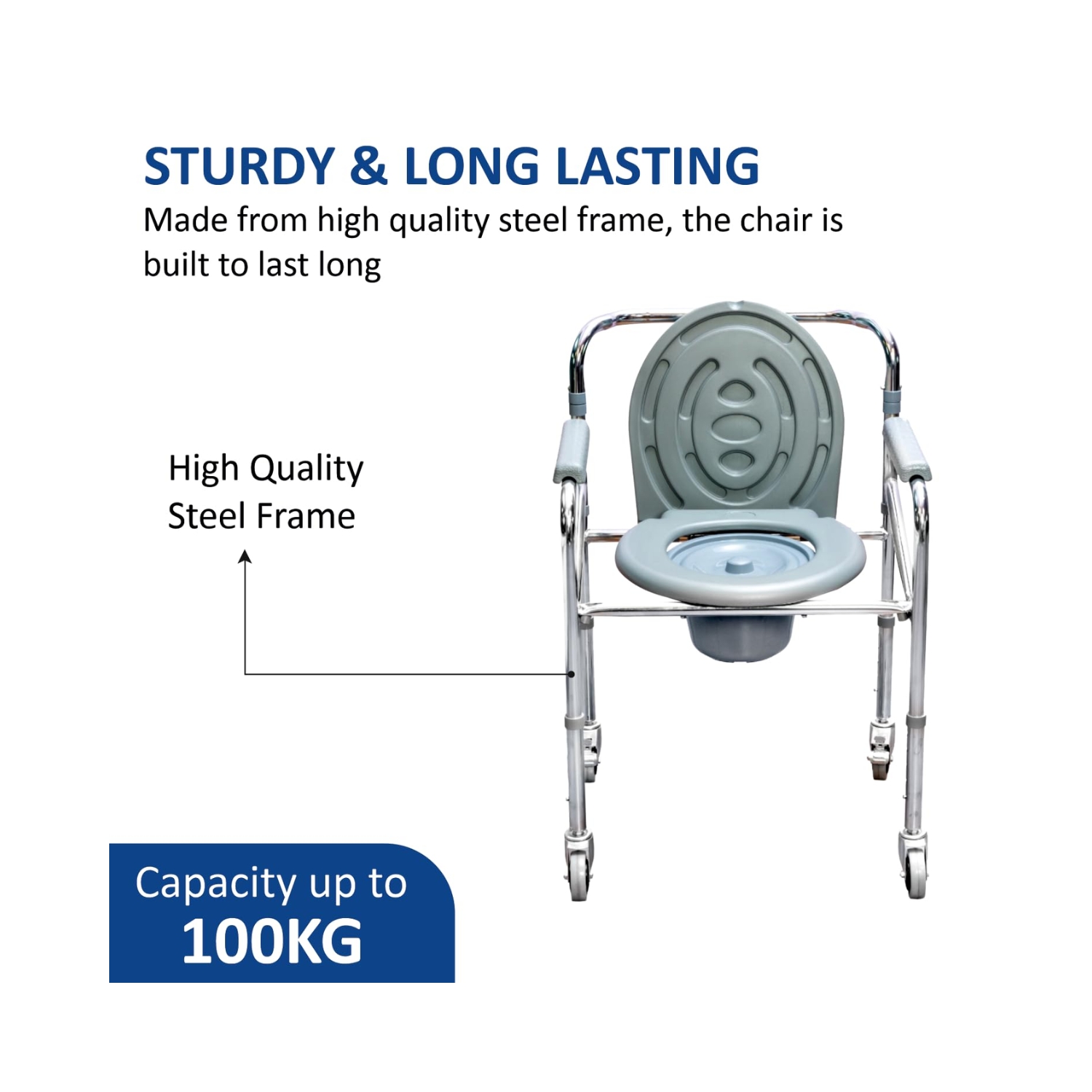 Accusure Commode Chair with Castor Wheel (CC-2) - Cureka - Online ...