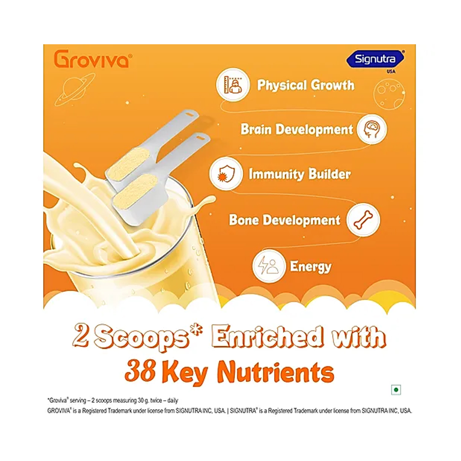 Groviva Child Nutrition Supplement Jar (Mango Flavour) 400g