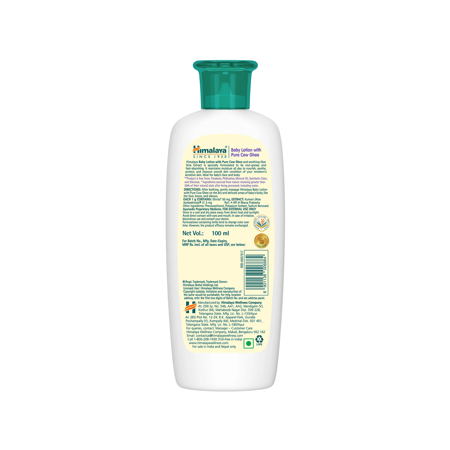 Himalaya Baby Lotion with Pure Cow Ghee (100ml) - Cureka - Online ...
